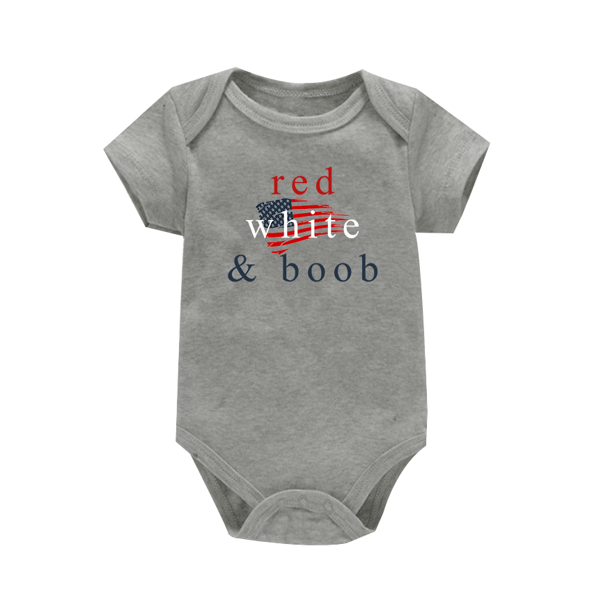 Red White and Boob gray onesie | Cheerily